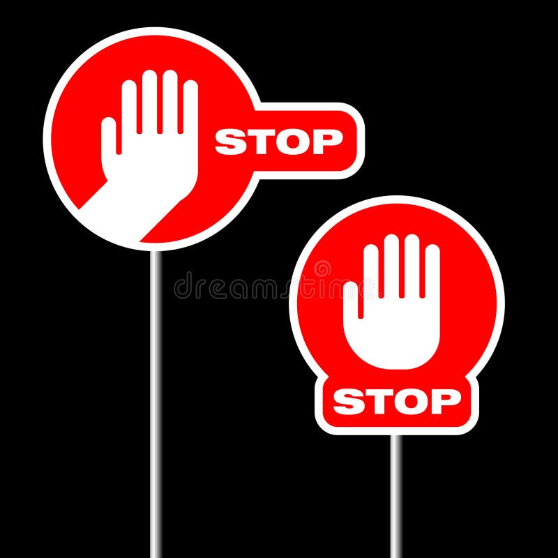 Road Stop Sign Pixel Set. Vector Stock Vector - Illustration of caution ...