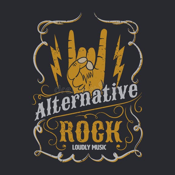 Alternative Rock Graphic for Apparel, Tee Design,vector Illustration ...