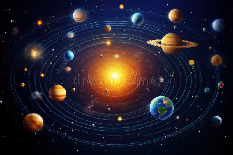 Alternative Solar System with Planets Revolving Around Star Along ...