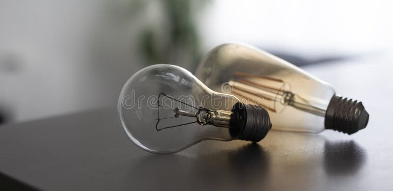 Alternative Technology Concept . Bulb and Fluorescent Bulb Comparing ...