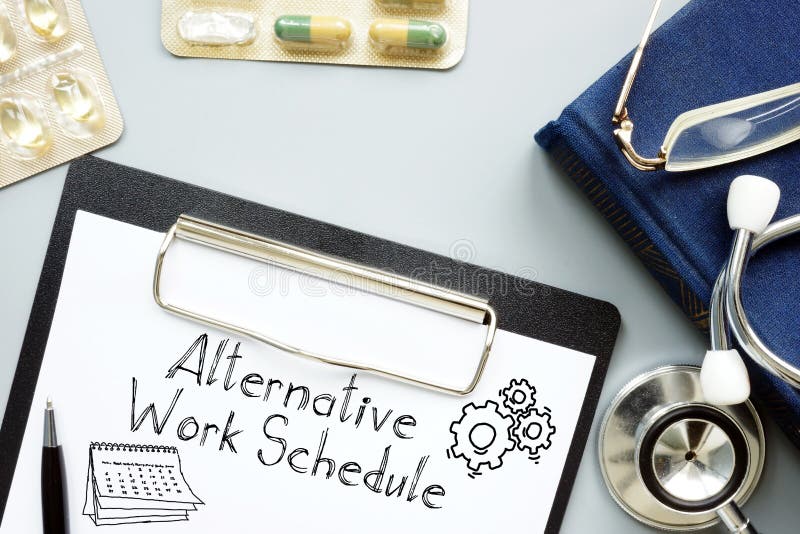 Alternative Work Schedule is Shown on the Business Photo Stock Photo ...