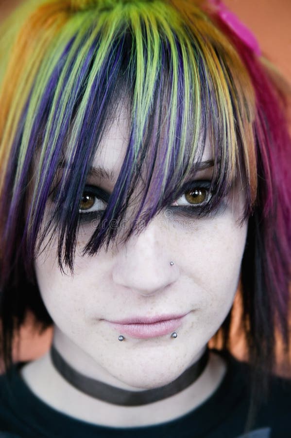 Goth woman tongue piercing stock photo. Image of earring - 1844402