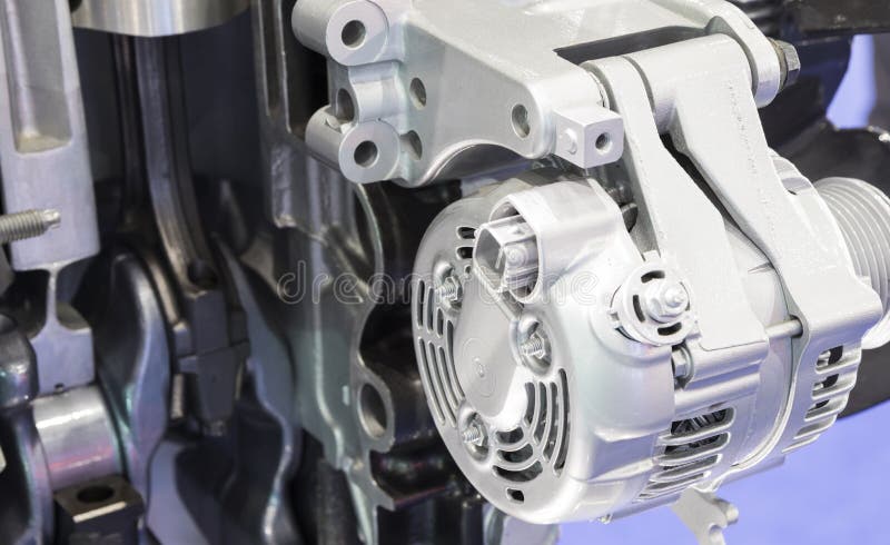 An alternator in engine stock image. Image of repair - 123651963