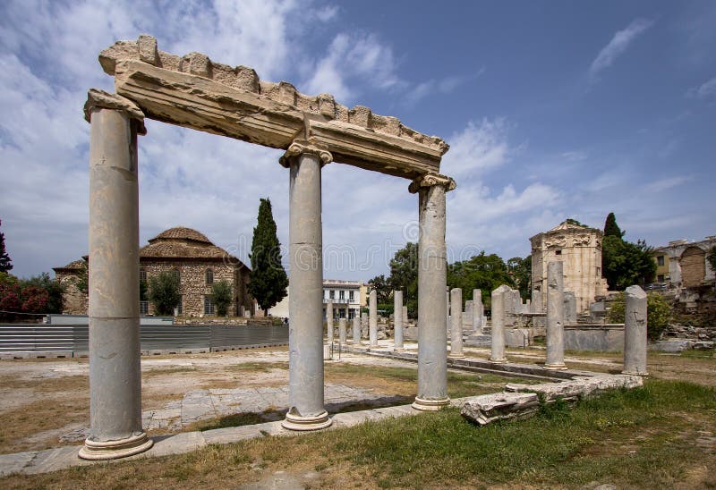 Altes Agora, Athen, Griechenland Stockfoto - Bild von steine, kultur ...