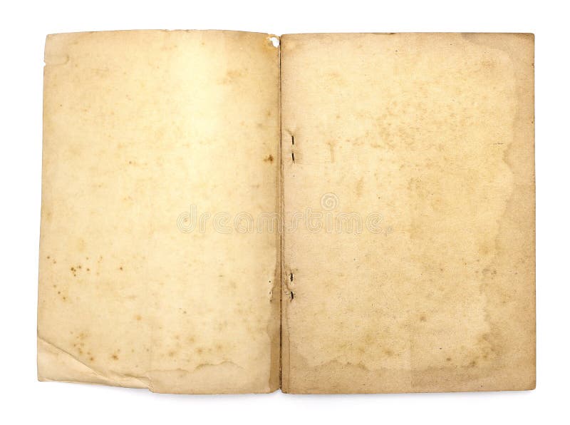 Altes Buch Mit Leeres Gelb Befleckten Seiten Stockbild - Bild von ...