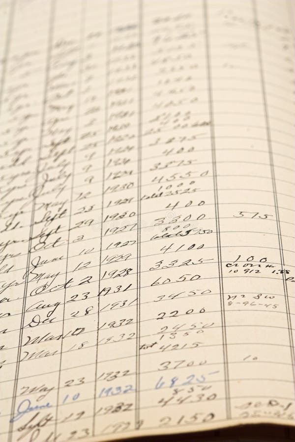 Altes Buchhaltung-Hauptbuch Stockfoto - Bild von weinlese, ära: 4282814