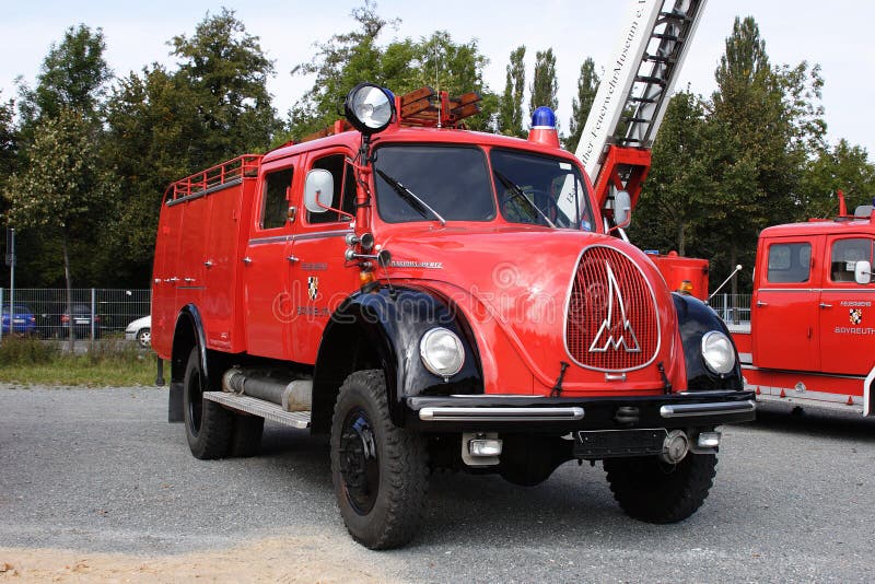 Alte Deutsche Feuerwehr Motor- Magirus Deutz Redaktionelles Bild - Bild ...
