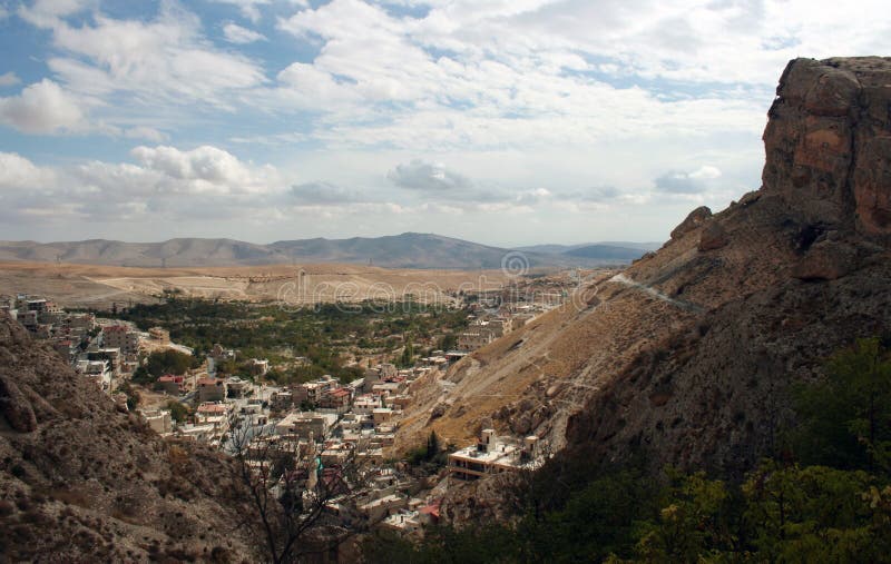 Altes Dorf in Maalula, Syrien. Stockbild - Bild von architektonisch ...