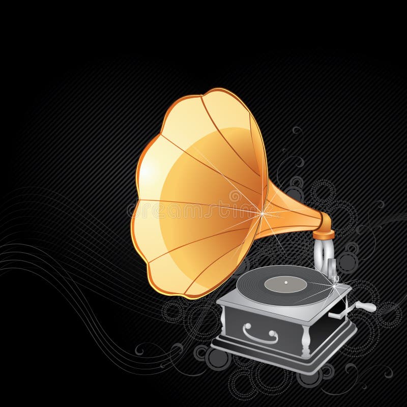 Altes Grammophon vektor abbildung. Illustration von grammophon - 4745714
