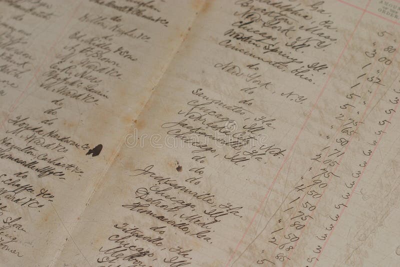 Altes Buchhaltung-Hauptbuch Mit Alphabetischer Marke Stockbild - Bild ...