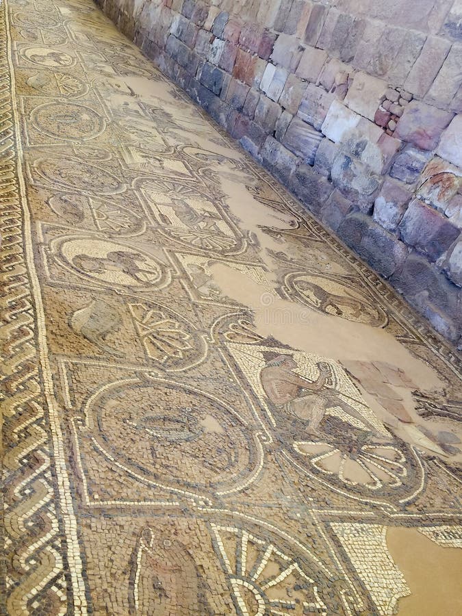Altes Mosaik in Jordanien stockbild. Bild von auslegung - 31773345