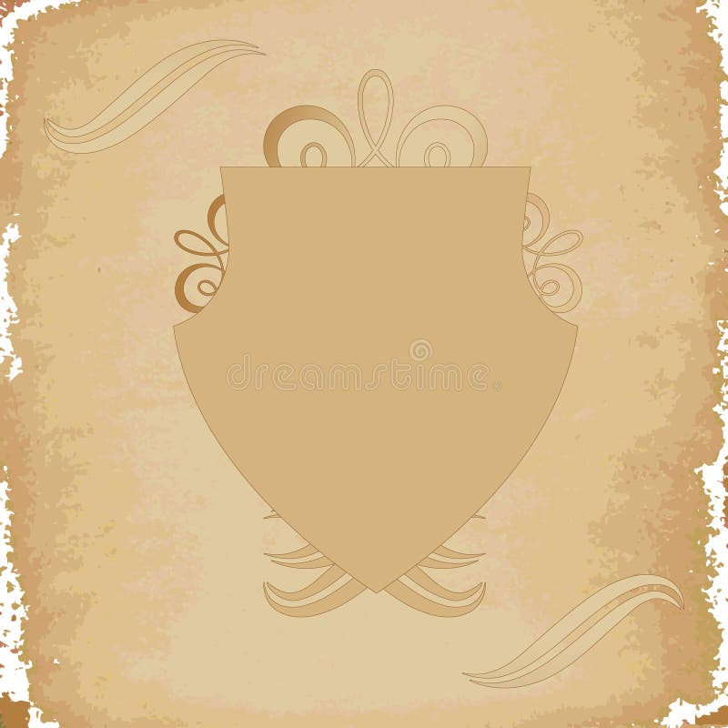 Altes Papier, Schild Und Verzierung Stock Abbildung - Illustration von ...