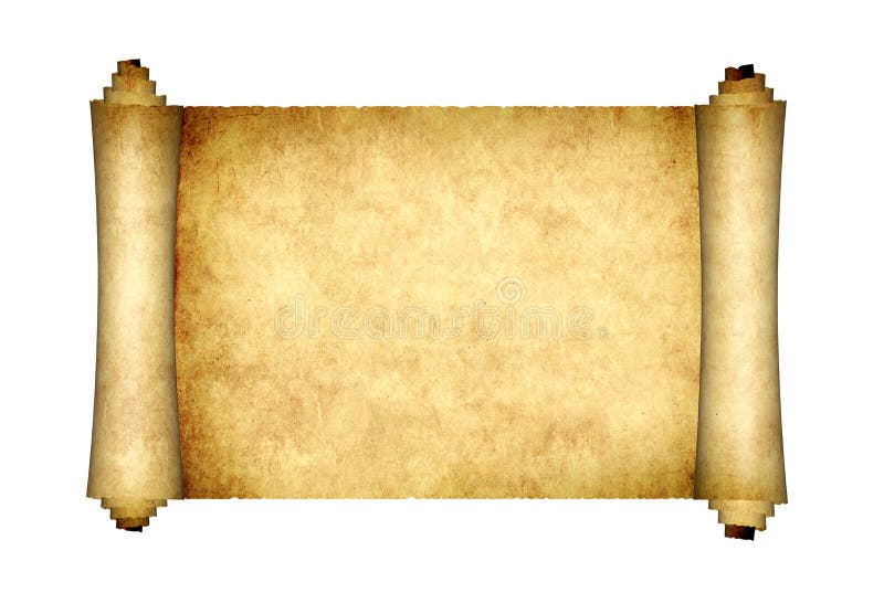 Altes Pergament Getrennt Auf Weißem Hintergrund Stock Abbildung ...