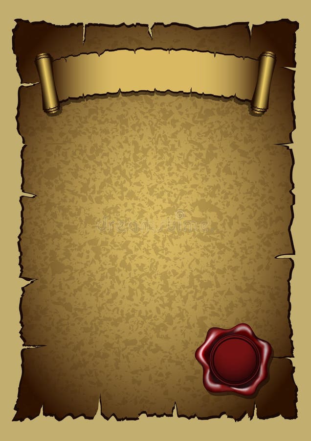Altes Pergament Mit Wachssiegel Im Vektor Vektor Abbildung ...