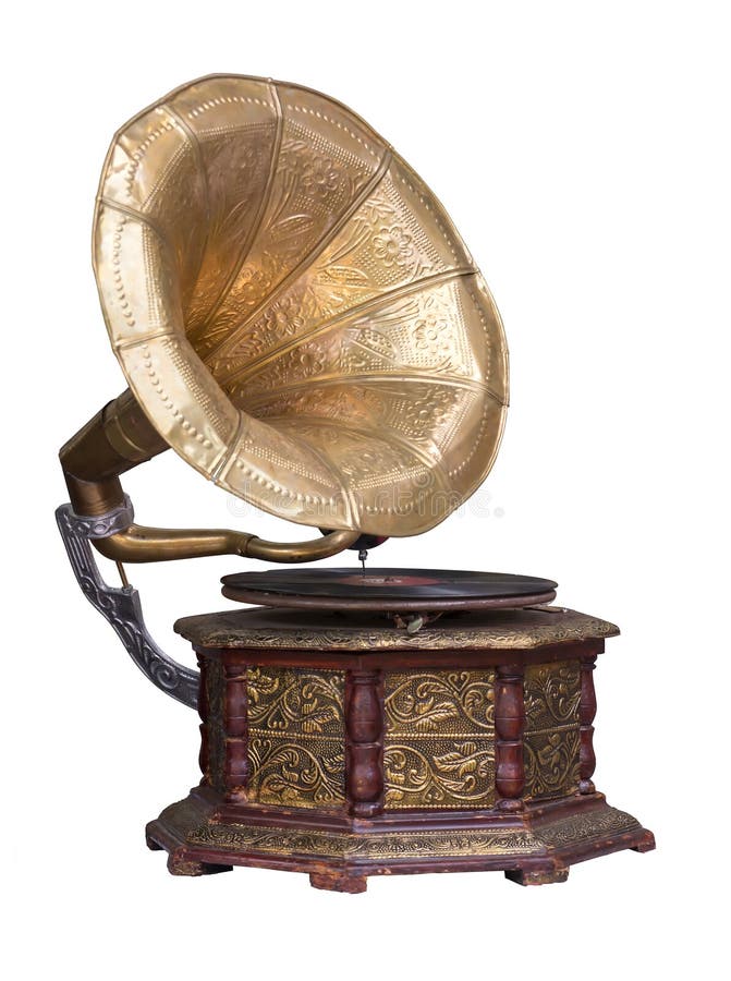 Altes Retro- Grammophon stockfoto. Bild von nadel, nachricht - 51888236