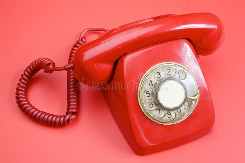 Altes rotes Telefon stockfoto. Bild von gespräch, büro - 3503746