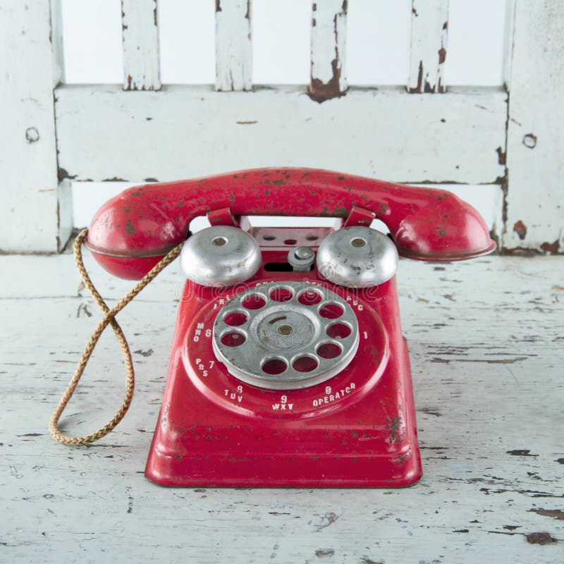 Altes rotes Telefon stockbild. Bild von kontakt, telefon - 37539409