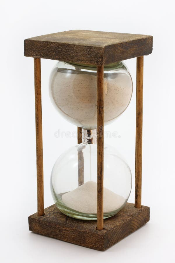 Altes Sandglas auf Weiß stockbild. Bild von zeit, sand - 2870123