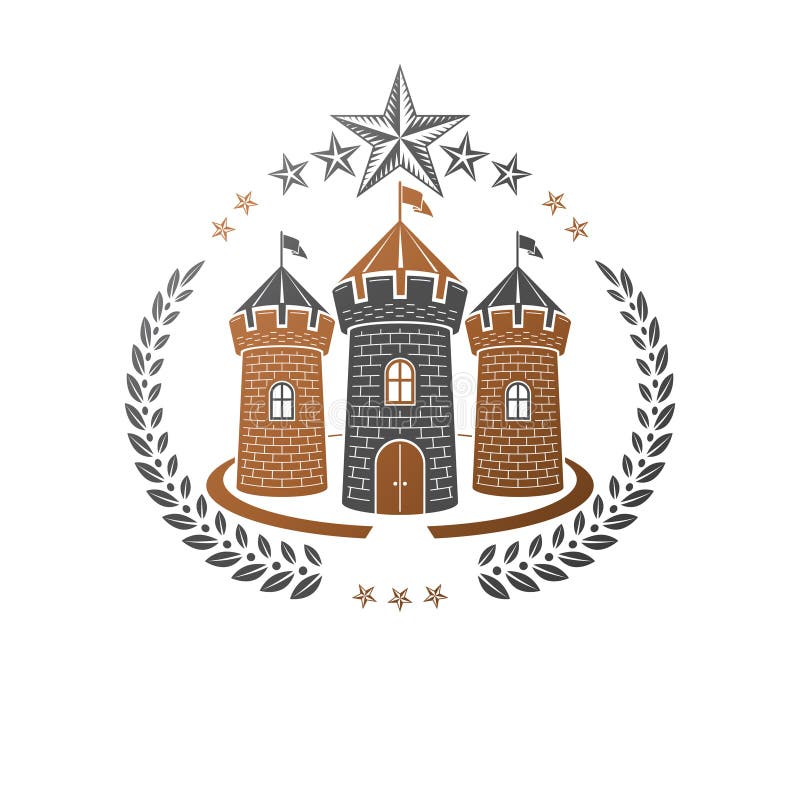 Altes Schlossemblem Heraldisches Wappen Dekorative Logo-ISO Vektor ...