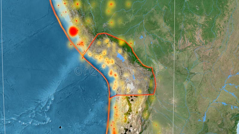 Altiplano Plate - Boundaries. Satellite Map Stock Illustration ...