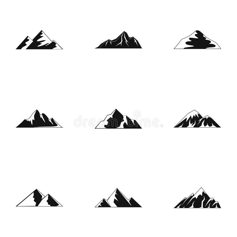 Altitude Icons Set, Simple Style Stock Vector - Illustration of outdoor ...