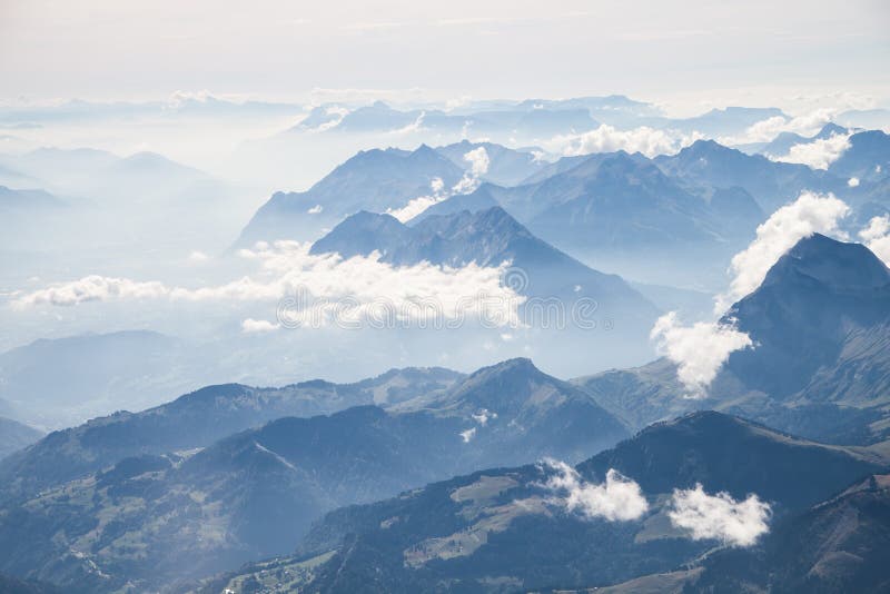 Altitude View Over the Alps Moutains Chain from a Twoseater Plane Stock ...