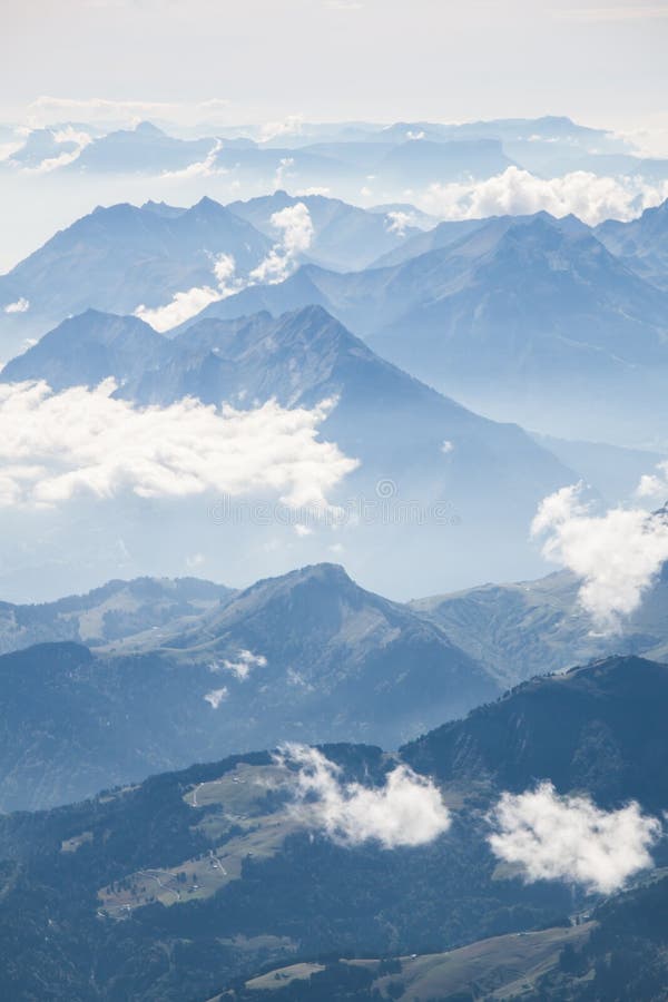 Altitude View Over the Alps Moutains Chain from a Twoseater Plane Stock ...