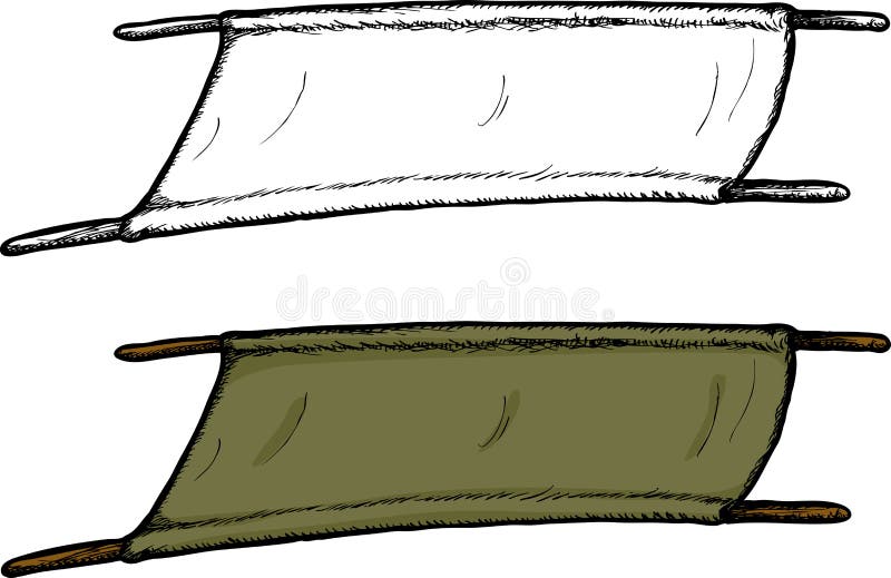 Retro- Bahre Im Braunen Design Mit Holzgriffen Vektor Abbildung ...