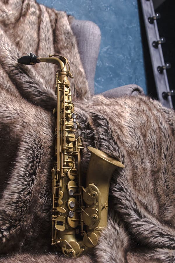 Alto saxophone stock photo. Image of chair, sound, skin - 61240234
