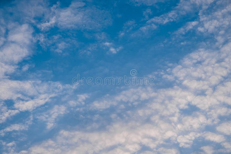 Altocumulus Clouds with Blue Sky in the Morning. Middle Level Layer ...