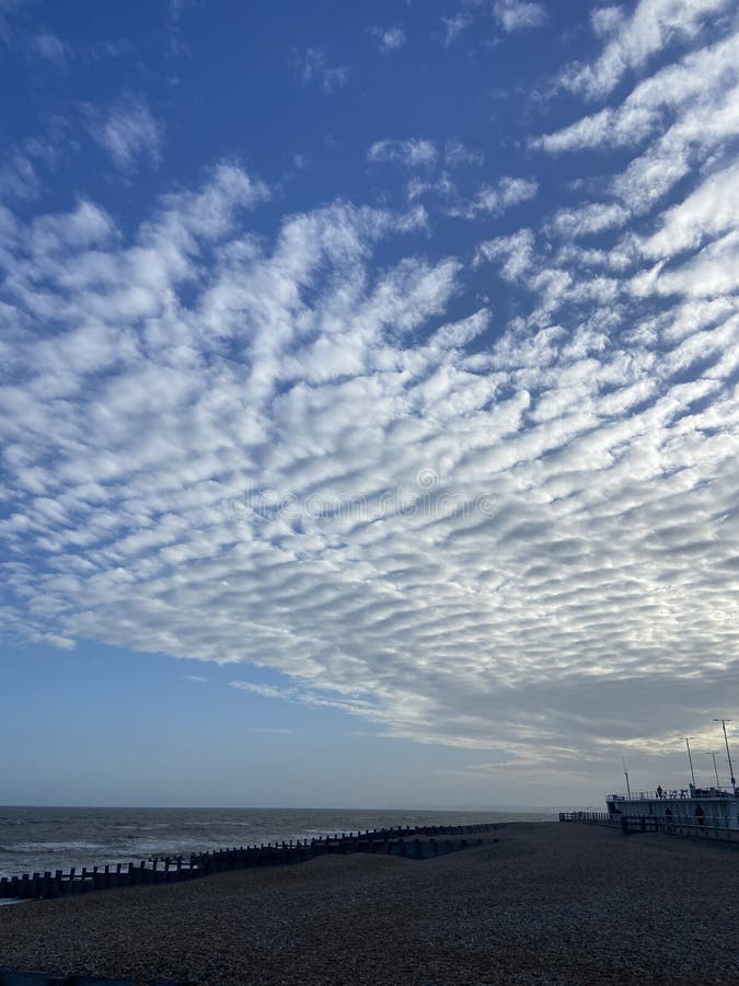 Altocumulus Stratiformis Radiatus Stripe Cloud Formation in Bands Stock ...