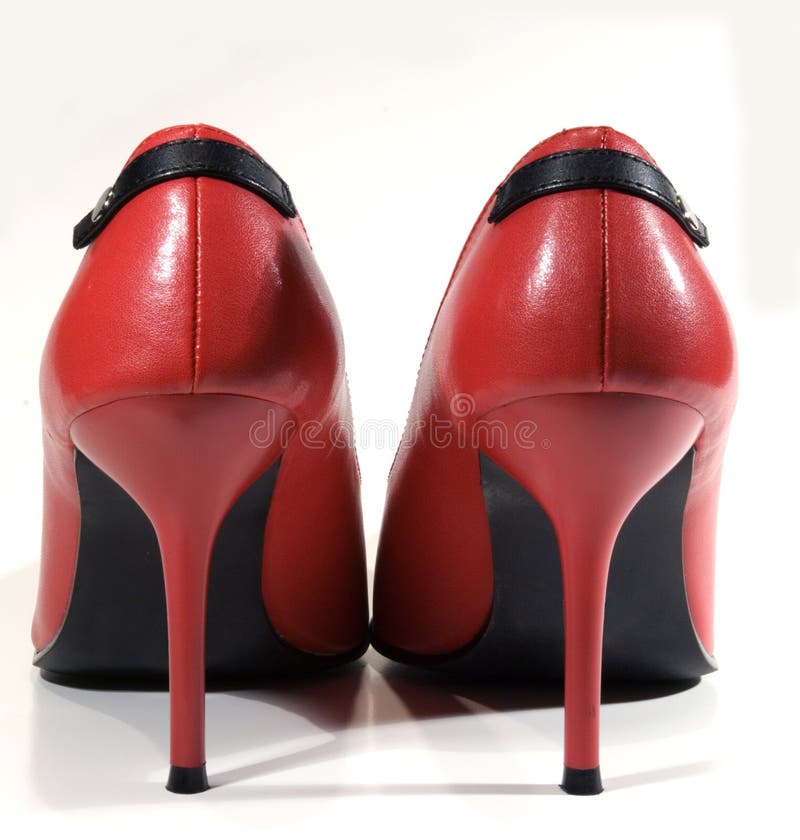 Altos Talones Rojos, Visión Trasera Foto de archivo - Imagen de ...