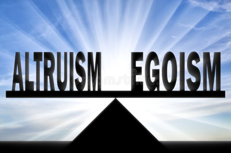 Altruism Words and Selfishness on the Scales Stock Image - Image of ...
