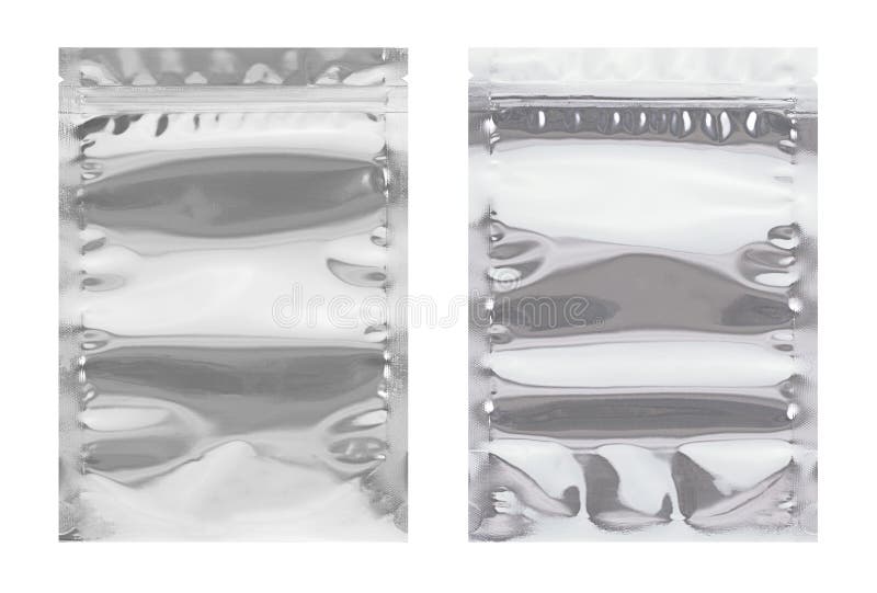 Man with Package Front and Back on White Background Stock Image - Image ...