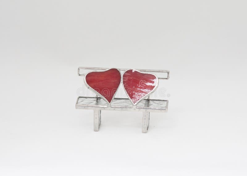 Aluminum bench with hearts stock photo. Image of bench - 57095110