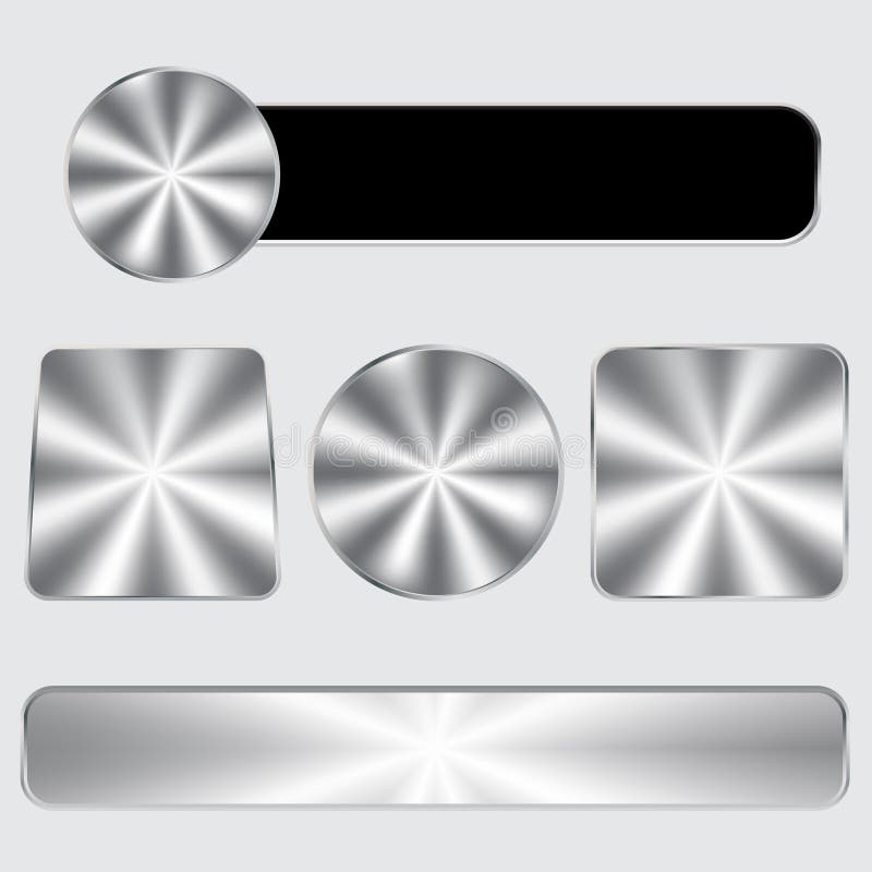 Aluminium button set stock vector. Illustration of gradient - 80777003
