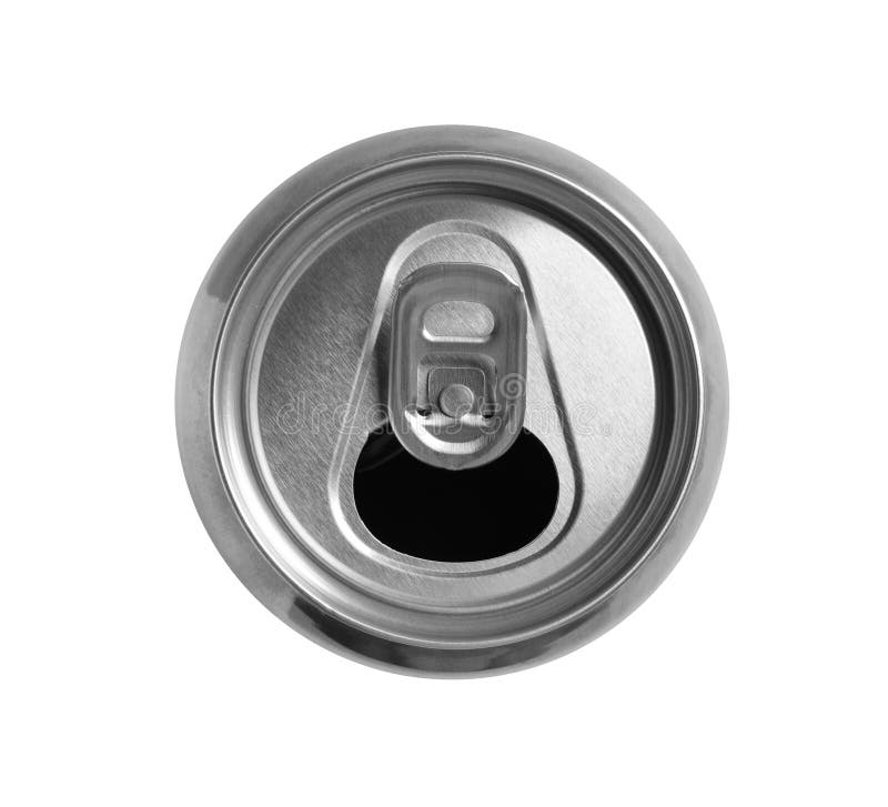 Aluminium Can Isolated on White, Top View Stock Photo - Image of ...