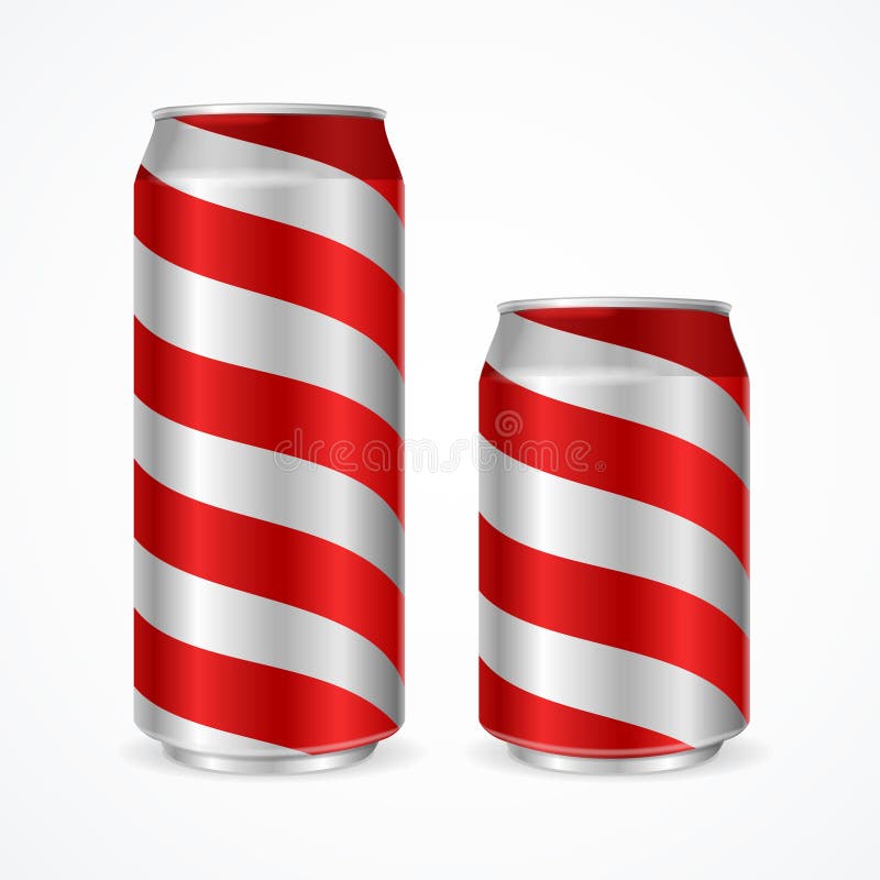 Aluminium Cans with Red Stripes. Vector Stock Vector - Illustration of ...