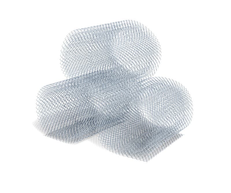 Aluminium Chainlink Net Rolled Up in Three Stacks. Stock Illustration ...
