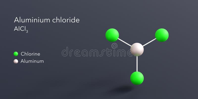 Aluminium Chloride Molecule, Structural Chemical Formula, Ball-and ...