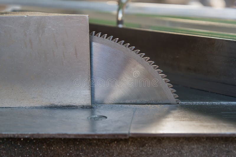 Aluminium Cutting Blade on Table Stock Photo - Image of metalwork, hand ...