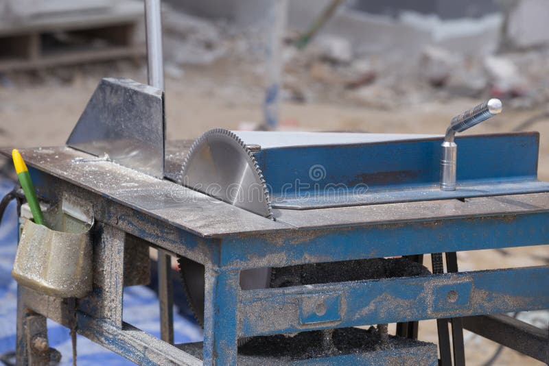 Aluminium Cutting Blade on Table Stock Photo - Image of metal ...