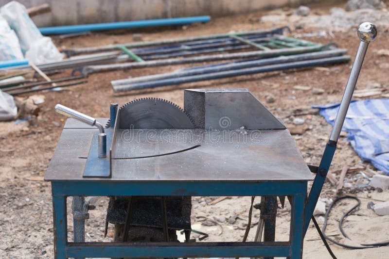 Aluminium Cutting Blade on Table Stock Photo - Image of circular ...