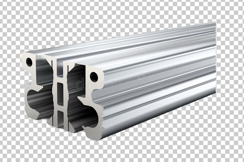 Aluminium Extrusion Sections on Transparent Background Stock Image ...