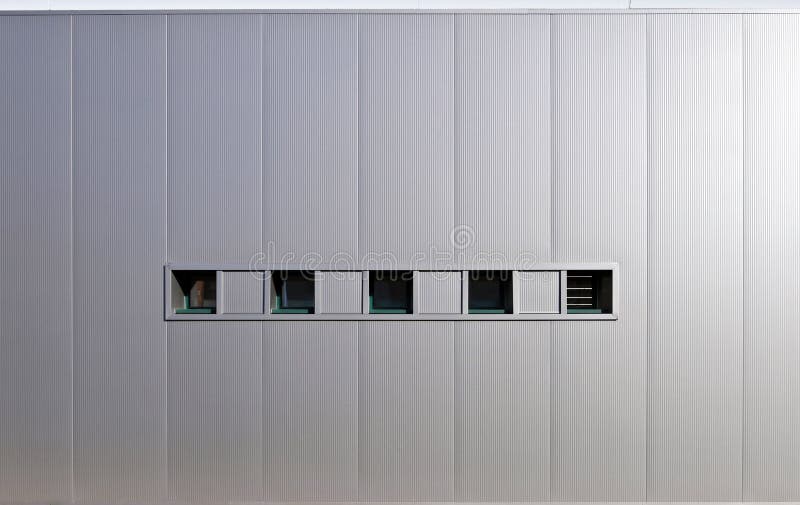 Aluminium Facade Cladding with a Row of Small Windows Stock Image ...