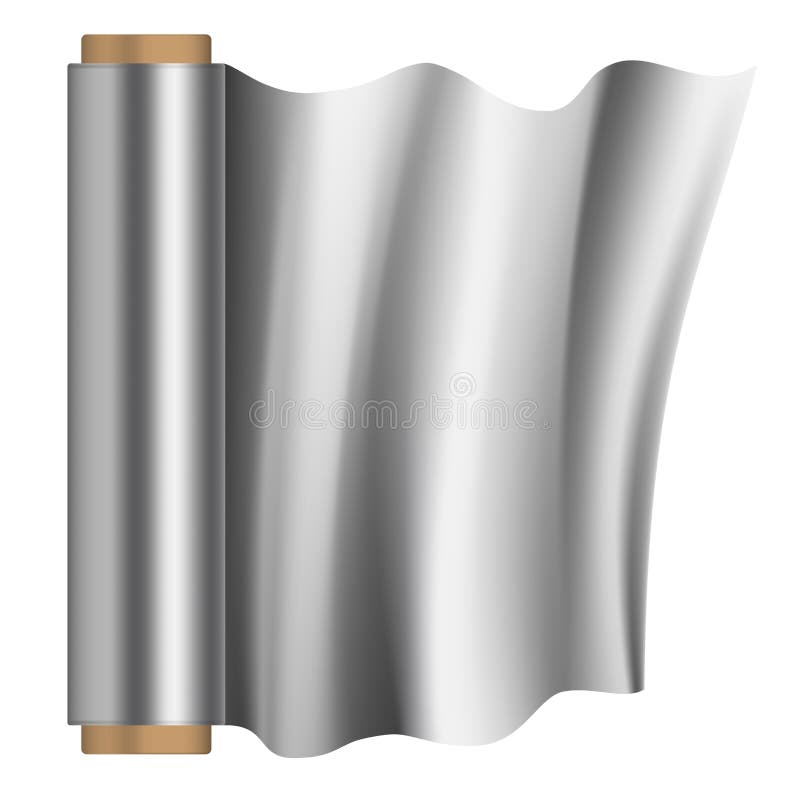 Aluminium Foil Roll Vector. Close Up Top View. Opened and Closed ...