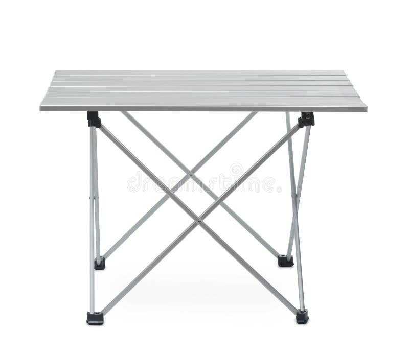 Aluminium Folding Camping Table Stock Photo - Image of foldable, white ...