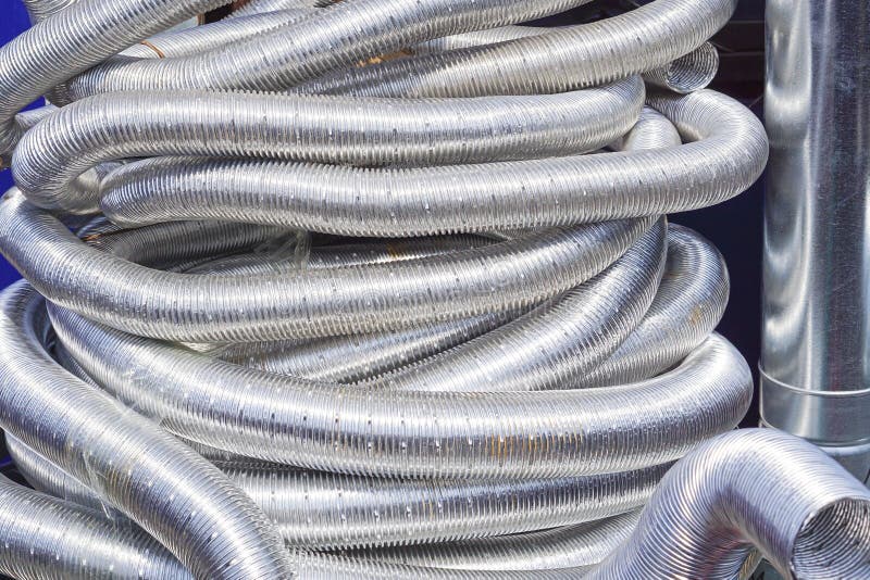 Aluminium Flexible Air Ducts Texture Background Stock Photo - Image of ...