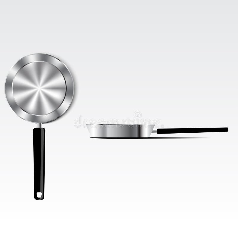 Side View of Pan with a Lid Isolated on White Background. Stock ...