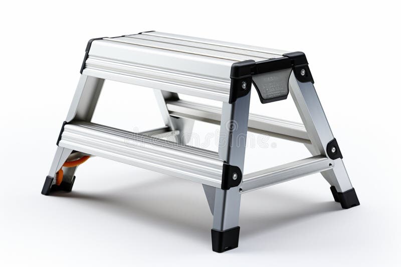 Aluminium Platform Ladders on White Background Stock Illustration ...